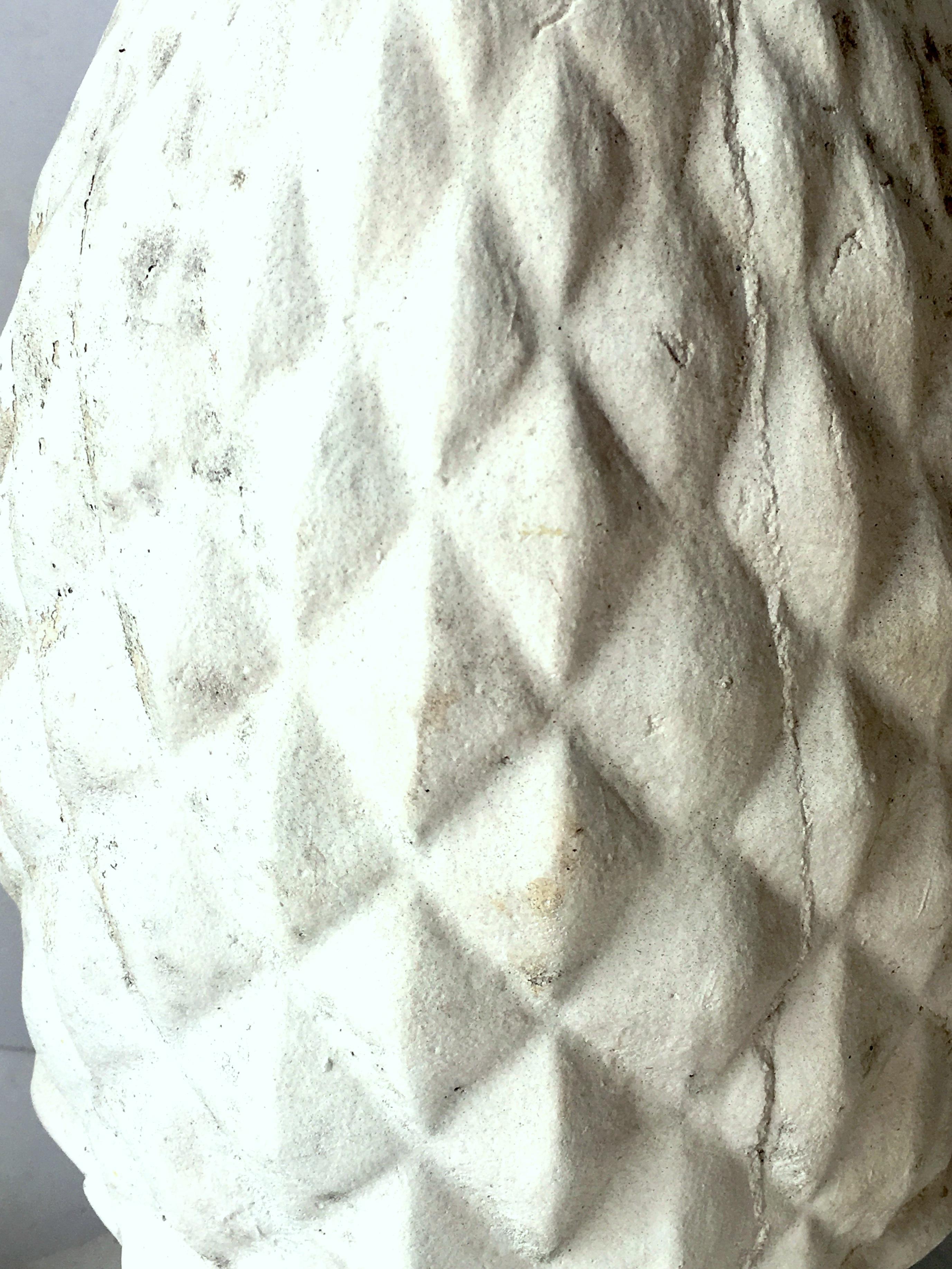 20th Century Pair of Cast Stone Sculptural Cone Form Finial Sculptures ...