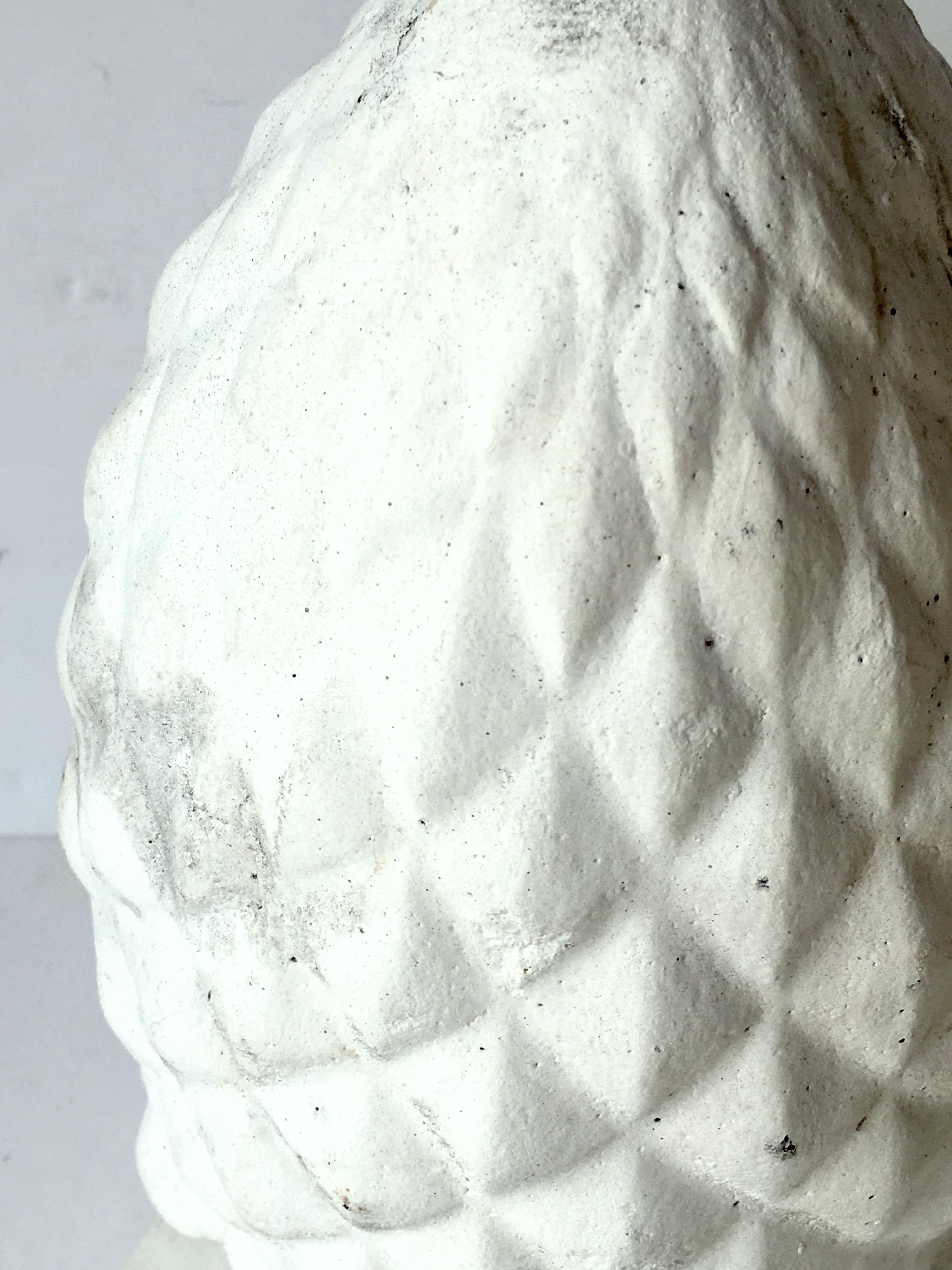 20th Century Pair of Cast Stone Sculptural Cone Form Finial Sculptures ...