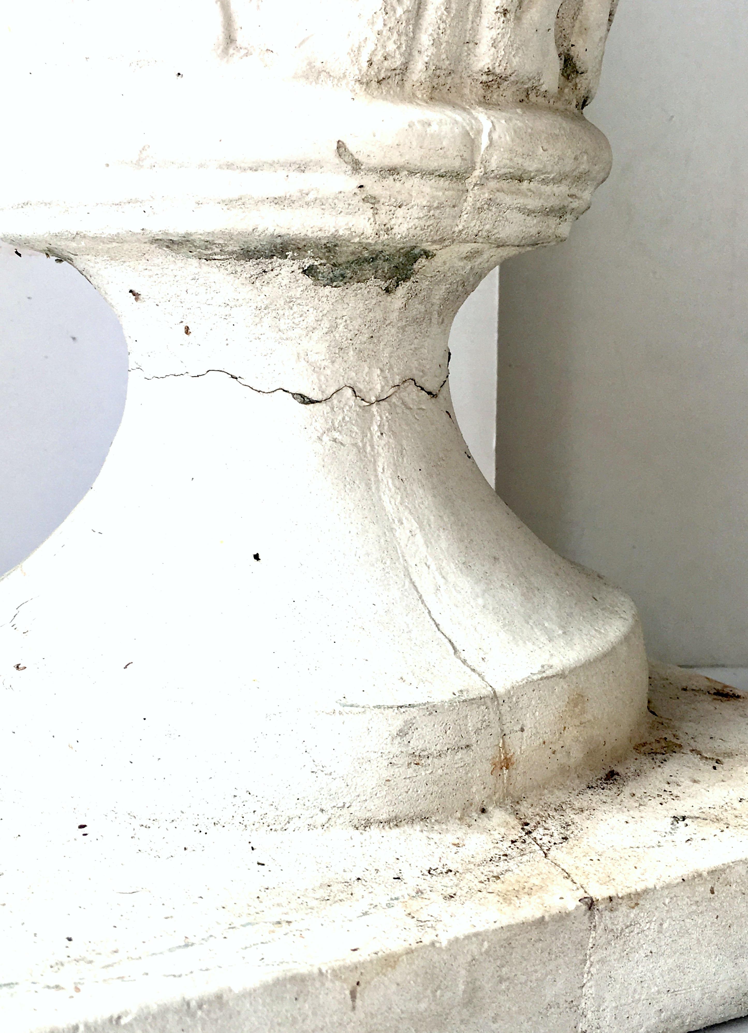 20th Century Pair of Cast Stone Sculptural Cone Form Finial Sculptures ...