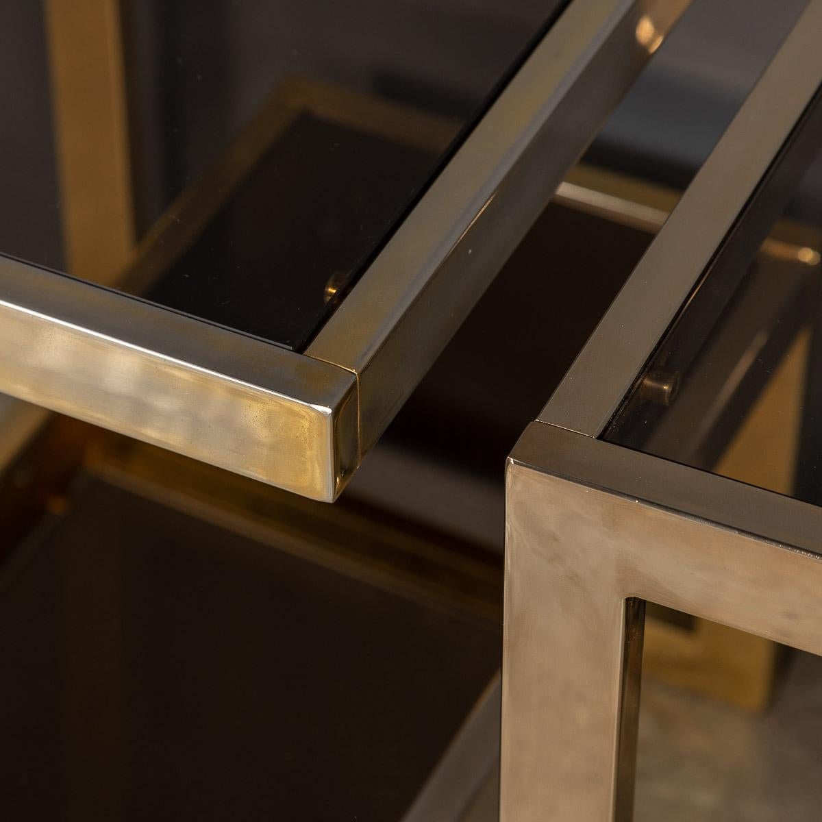 20th Century Pair of Chrome and Glass G Tables by Belgo, C.1970 at 1stDibs