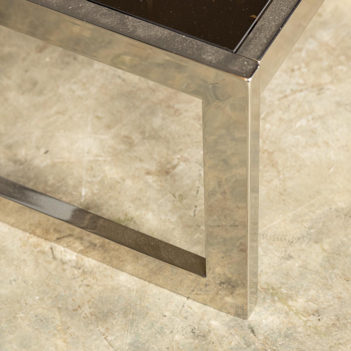 20th Century Pair of Chrome and Glass G Tables by Belgo, c.1970 at 1stDibs