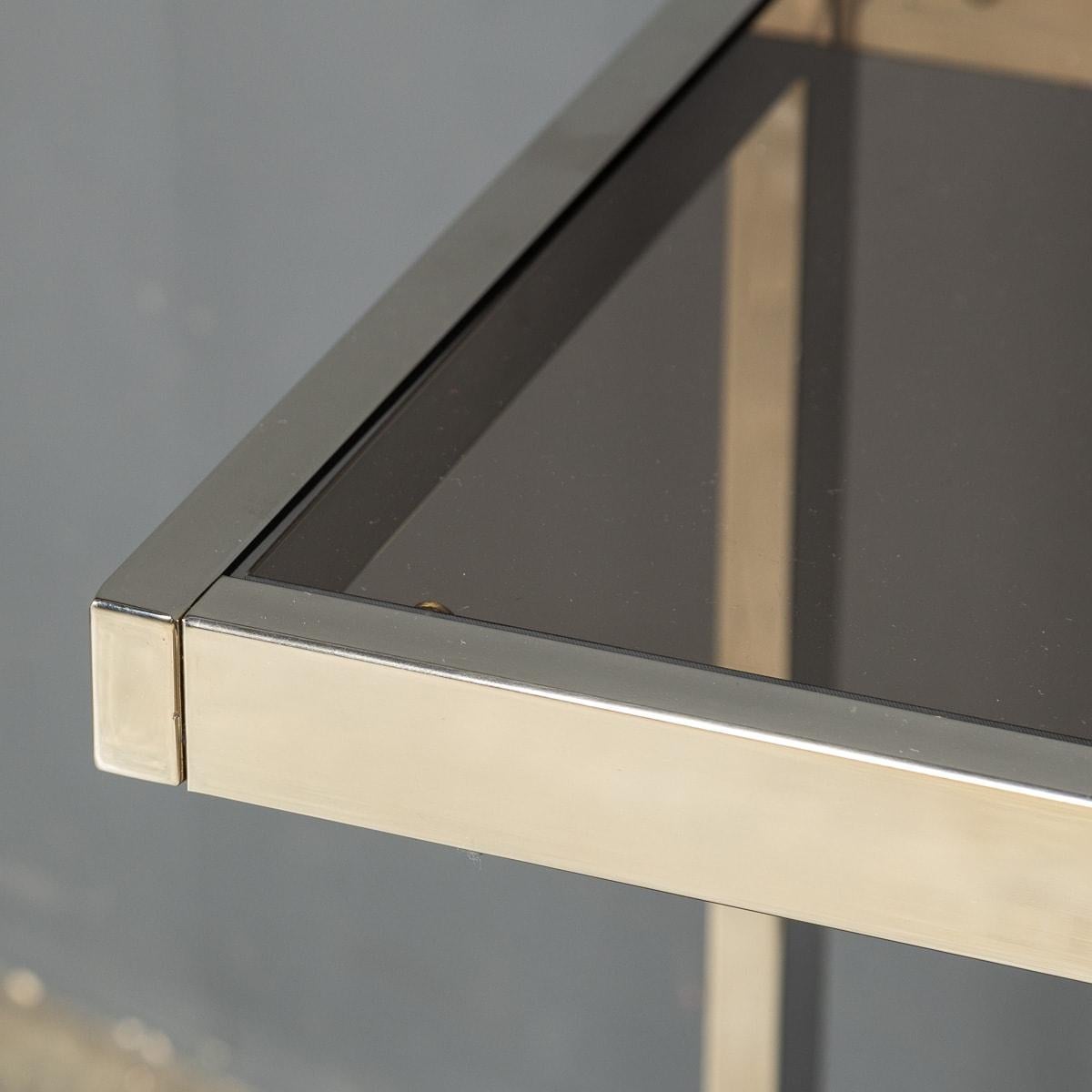 20th Century Pair of Chrome and Glass G Tables by Belgo, c.1970 at 1stDibs