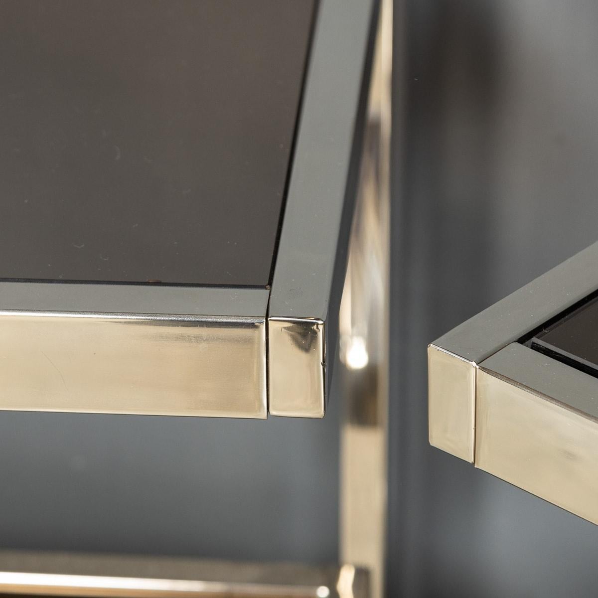 20th Century Pair of Chrome and Glass G Tables by Belgo, c.1970 at 1stDibs