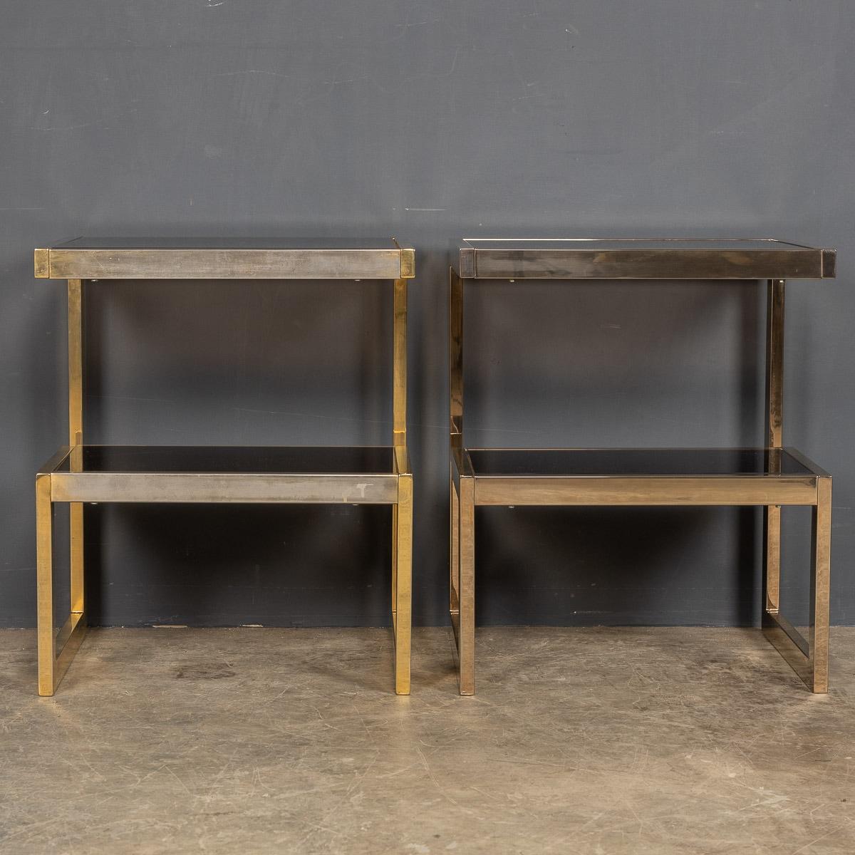 20th Century Pair of Chrome and Glass G Tables by Belgo, C.1970 at 1stDibs