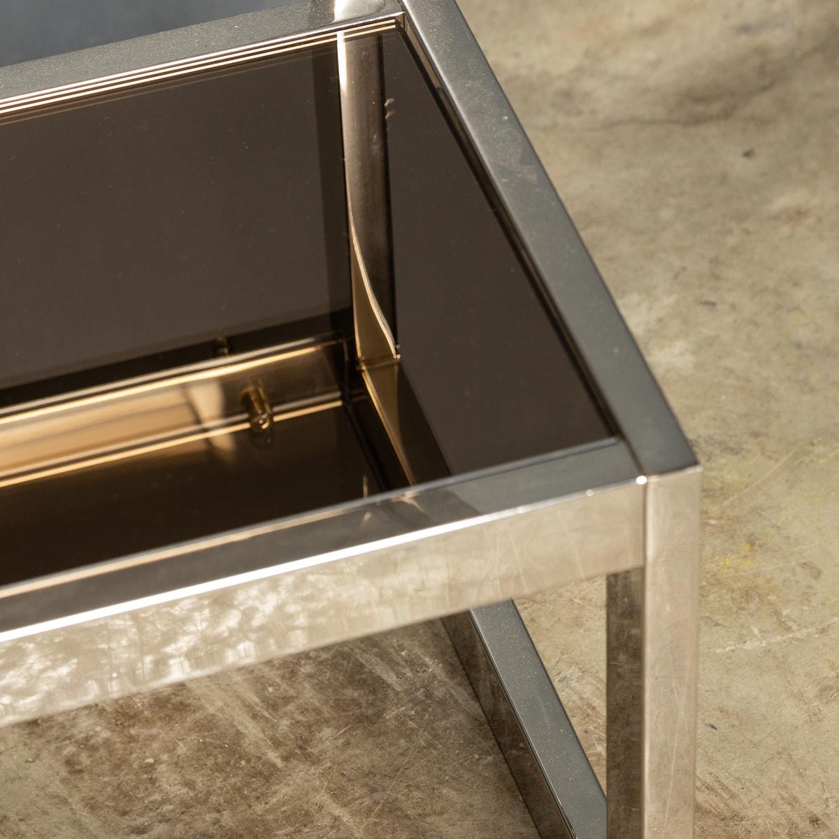 20th Century Pair of Chrome and Glass G Tables by Belgo, c.1970 at 1stDibs