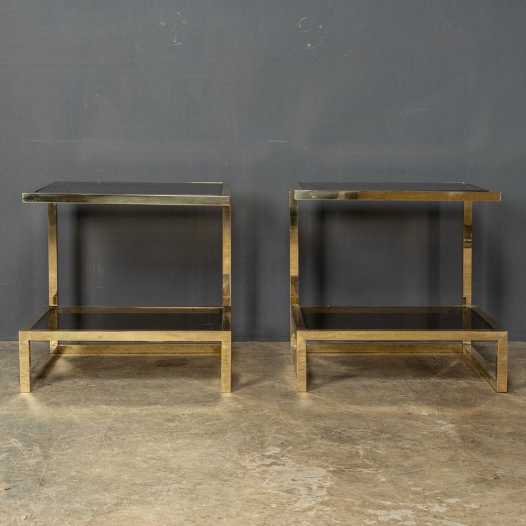 20th Century Pair Of Chrome and Glass G Tables, c.1970 For Sale at 1stDibs