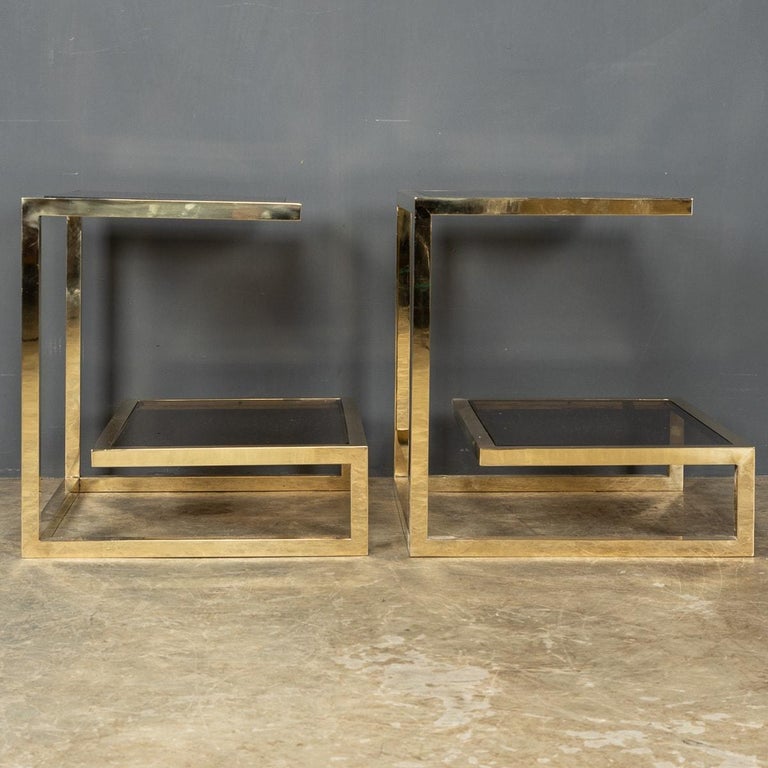 20th Century Pair Of Chrome and Glass G Tables, c.1970 For Sale at 1stDibs