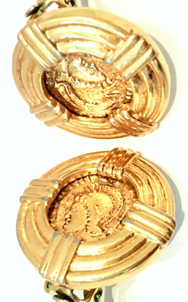 20th Century Pair Of Gold Plate Roman Coin Earrings By, Carolee For ...