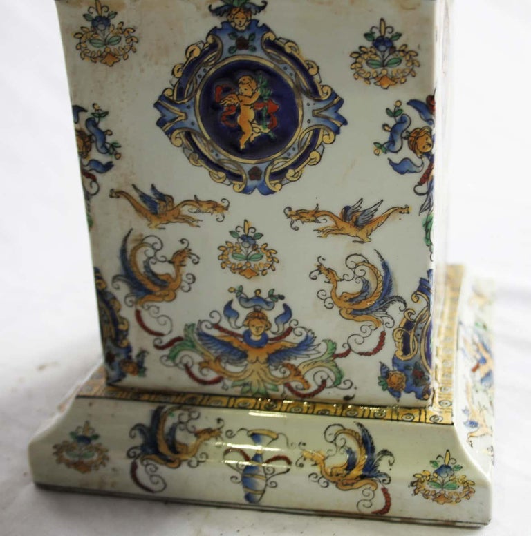 20th Century Pair of Italian Obelisks, Hand-Painted Porcelain For Sale ...