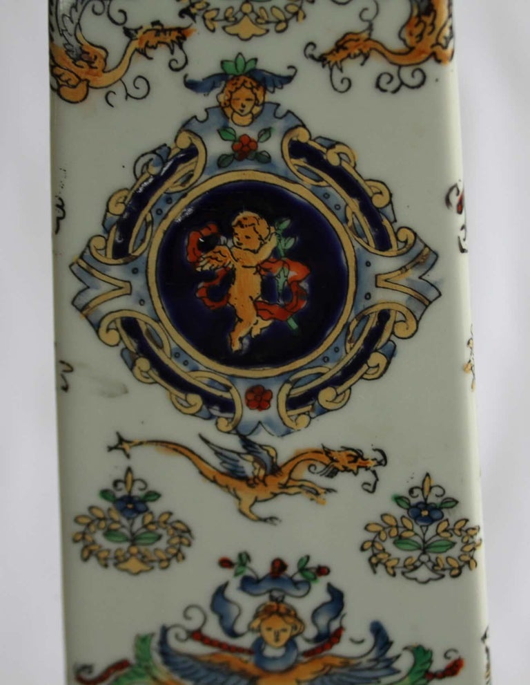 20th Century Pair of Italian Obelisks, Hand-Painted Porcelain For Sale ...