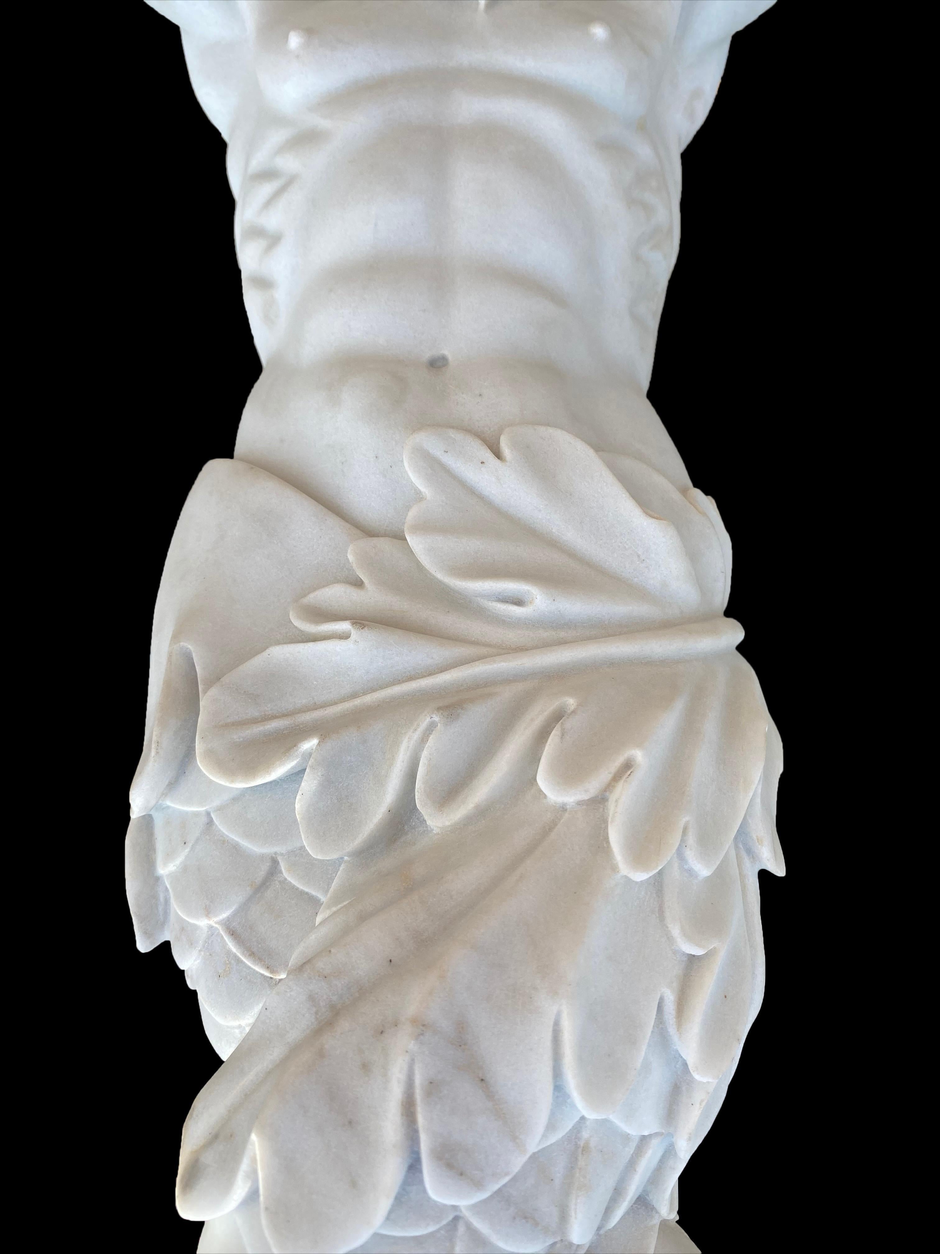 20th Century Pair of Marble Neptune Wall Torchères at 1stDibs