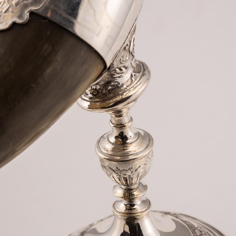 20th Century Pair of Silver Plated Scandinavian Cornucopia Horns, circa ...