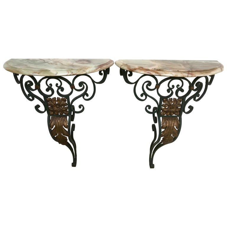 20th Century Pair of Wall Mounted Console Tables For Sale at 1stDibs ...