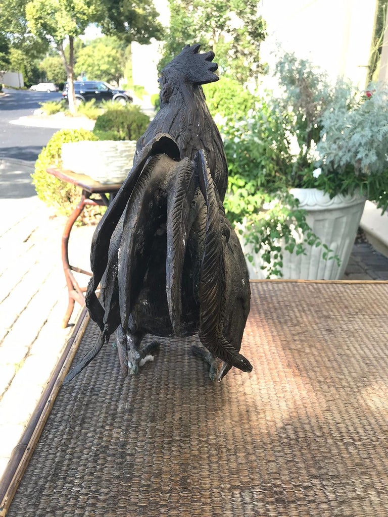 20th Century Patinated Bronze Gamecock / Chicken at 1stDibs