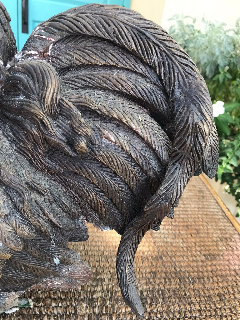 20th Century Patinated Bronze Gamecock / Chicken at 1stDibs