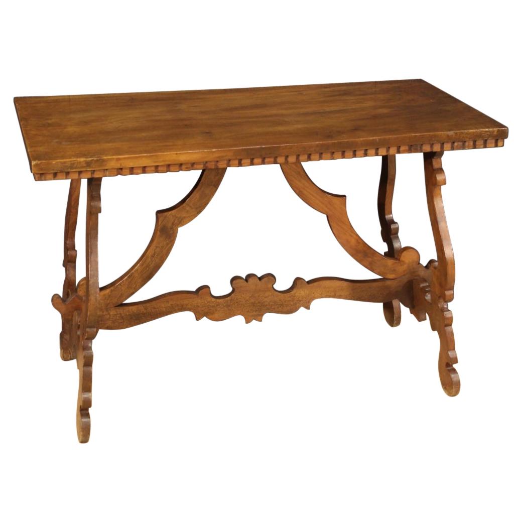 20th Century Patinated Walnut and Beech Italian Refectory Table, 1960 ...