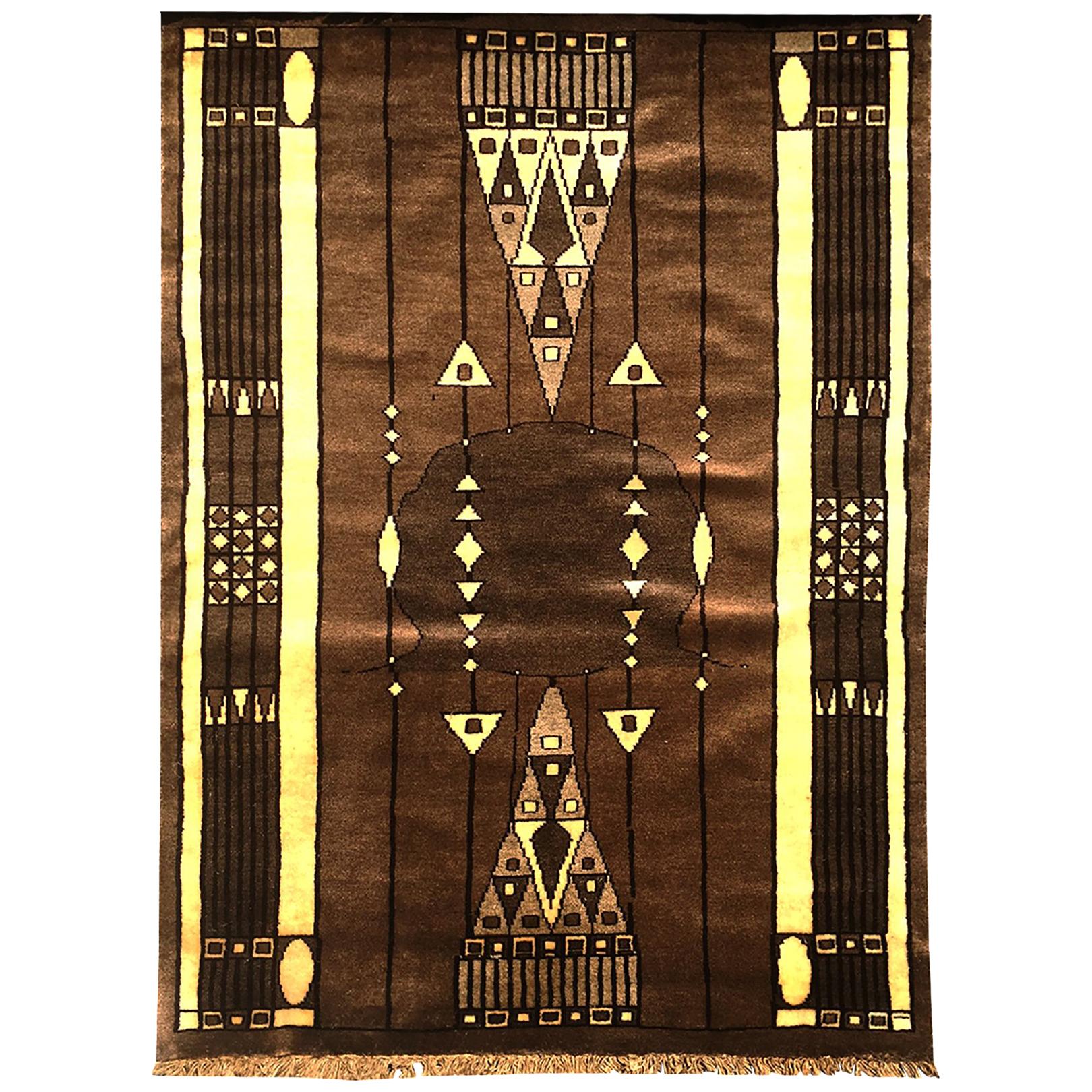 20th Century Art Deco Peking Neutral Rug For Sale at 1stDibs