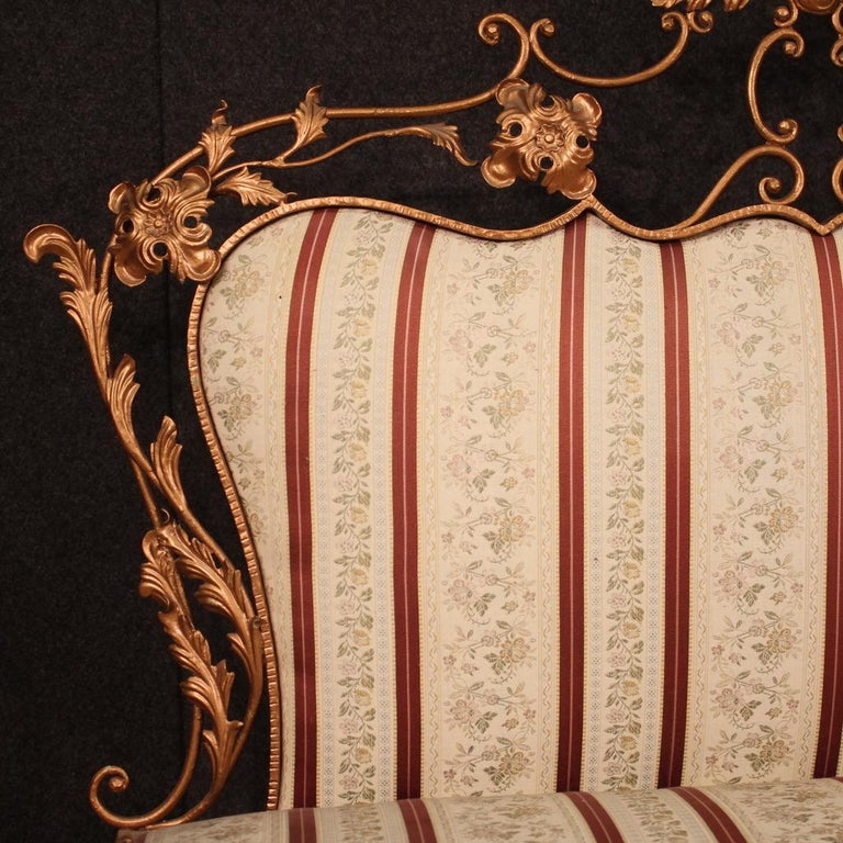 20th Century Pier Luigi Colli Gold Metal and Striped Fabric Italian ...