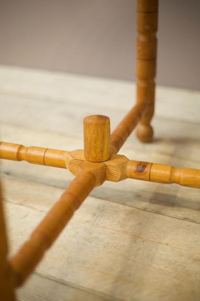 20th Century Pine and Polished Stone Lamp Table For Sale at 1stDibs