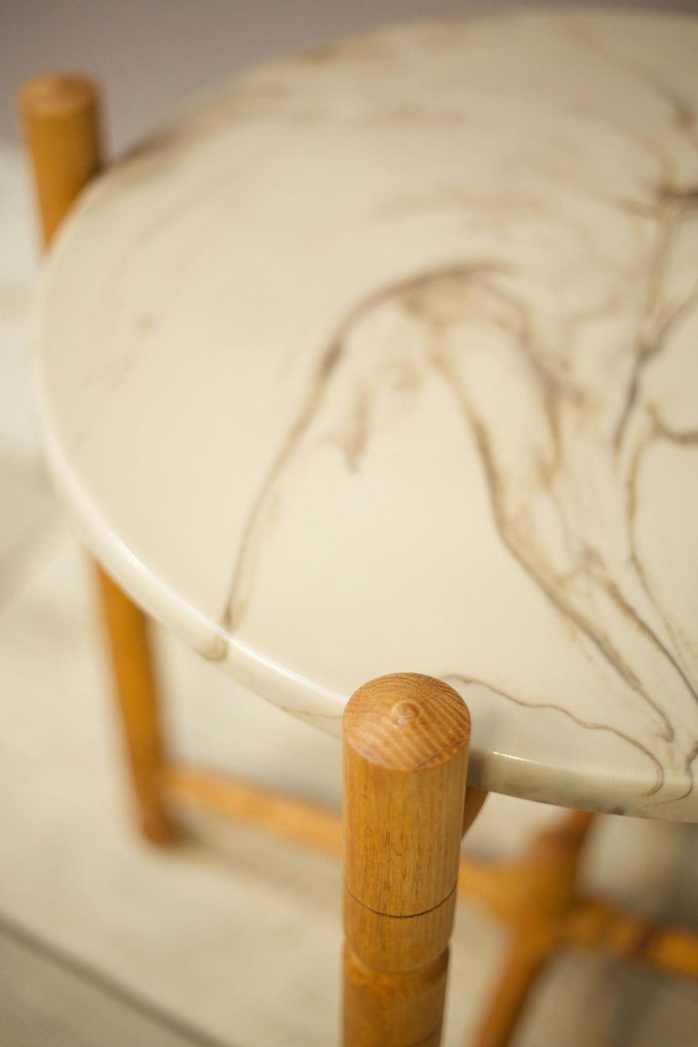 20th Century Pine and Polished Stone Lamp Table For Sale at 1stDibs