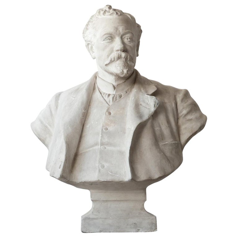20th Century Plaster Bust of a Gentlemen For Sale at 1stDibs