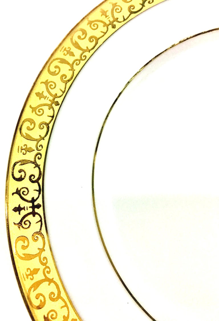 Porcelain and 22-Karat Gold Dinnerware Set of 14 Pieces by Royal ...