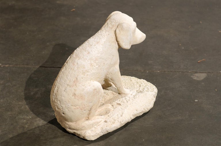 20th Century Primitive Carved Stone Dog For Sale at 1stDibs