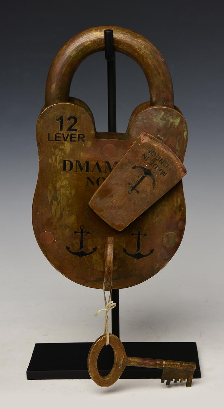 20th Century, Rare and Large Antique British Bronze Lock For Sale at ...