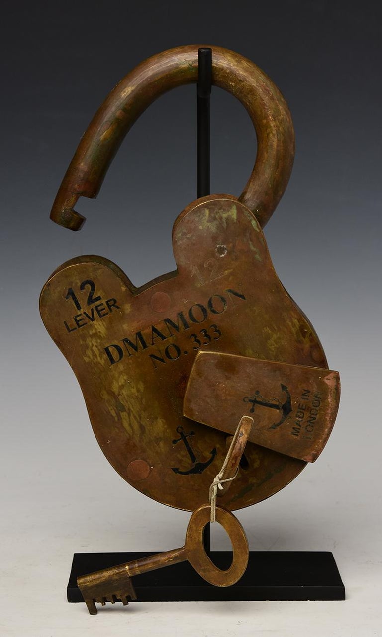 20th Century, Rare and Large Antique British Bronze Lock For Sale at ...