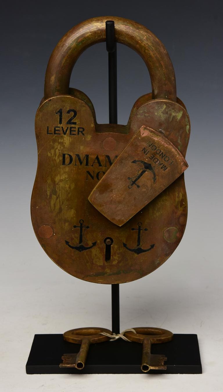 20th Century, Rare and Large Antique British Bronze Lock For Sale at ...