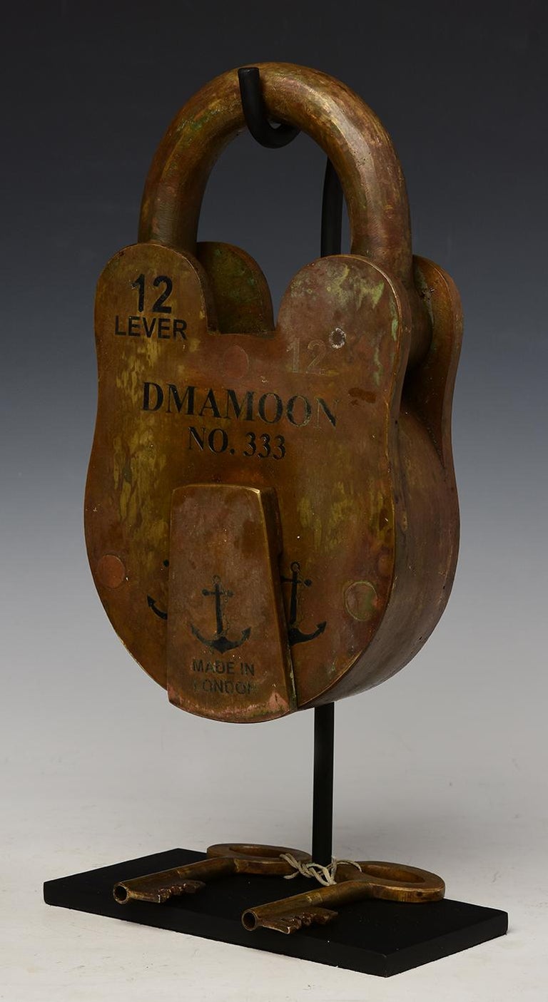 20th Century, Rare and Large Antique British Bronze Lock For Sale at ...
