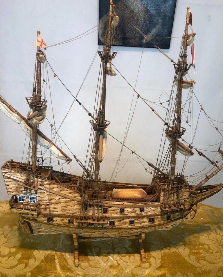 20th Century Recostruction of a Wood Italian Galleon, 1930, Italy For ...