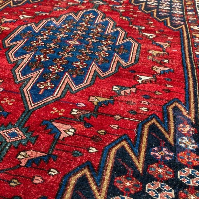 20th Century Red Over Blue Background Sirjan Design. 2,00 x 1,30 m. For ...