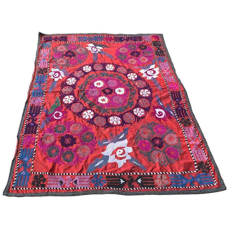 20th Century Red Suzani Textile at 1stDibs
