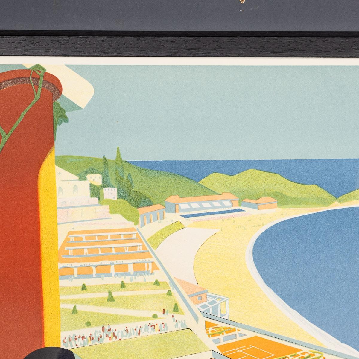 20th Century Reprint Of Roger Broder's Monte Carlo Plm Poster, c.1983 For Sale at 1stDibs