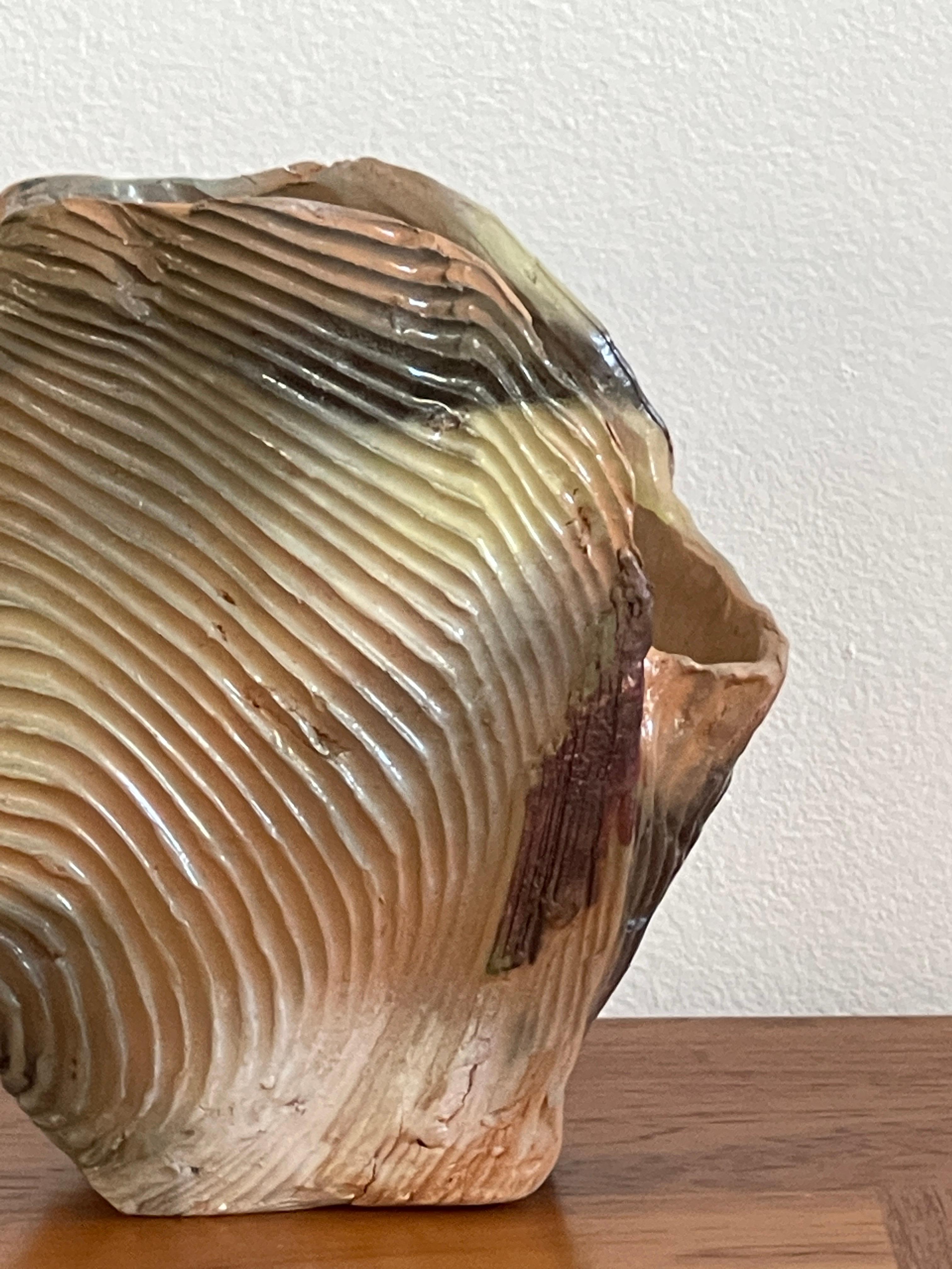 20th Century, Ridged Abstract Ceramic Vase For Sale at 1stDibs