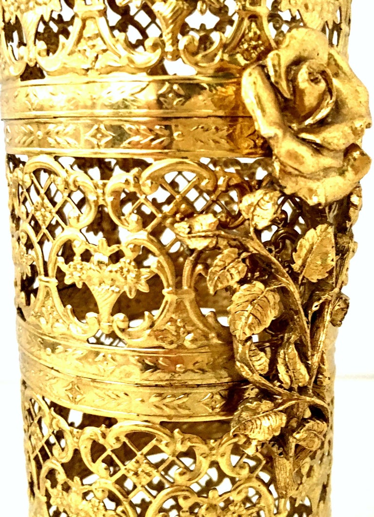 20th Century Rococo Style 24-Karat Gold Gilt Brass Three-Piece Vanity ...