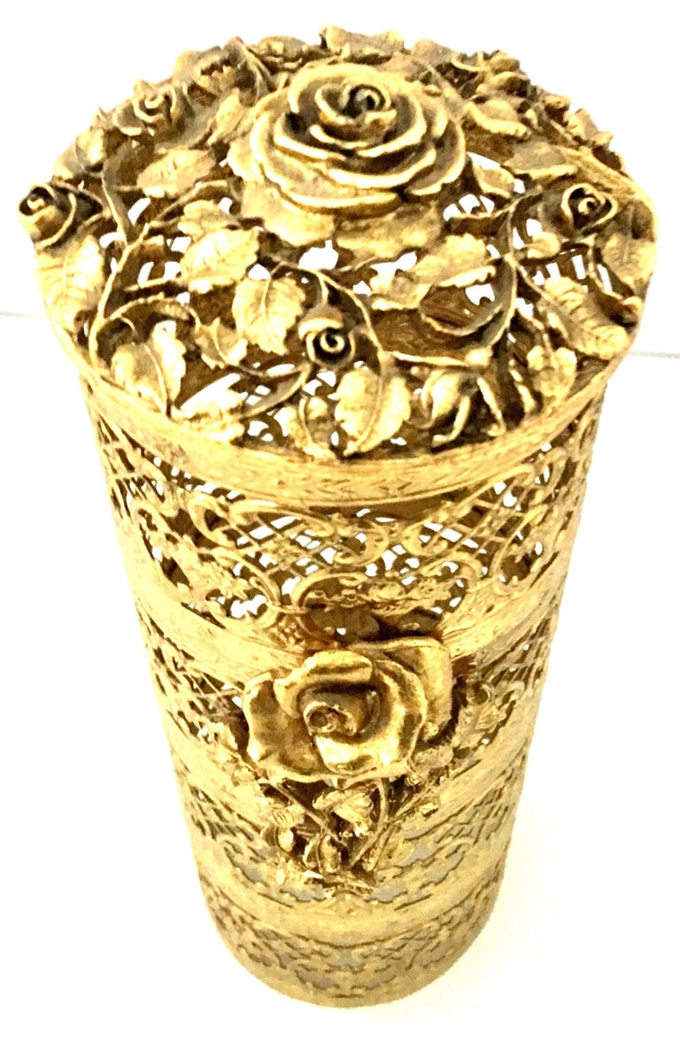 20th Century Rococo Style 24-Karat Gold Gilt Brass Three-Piece Vanity ...