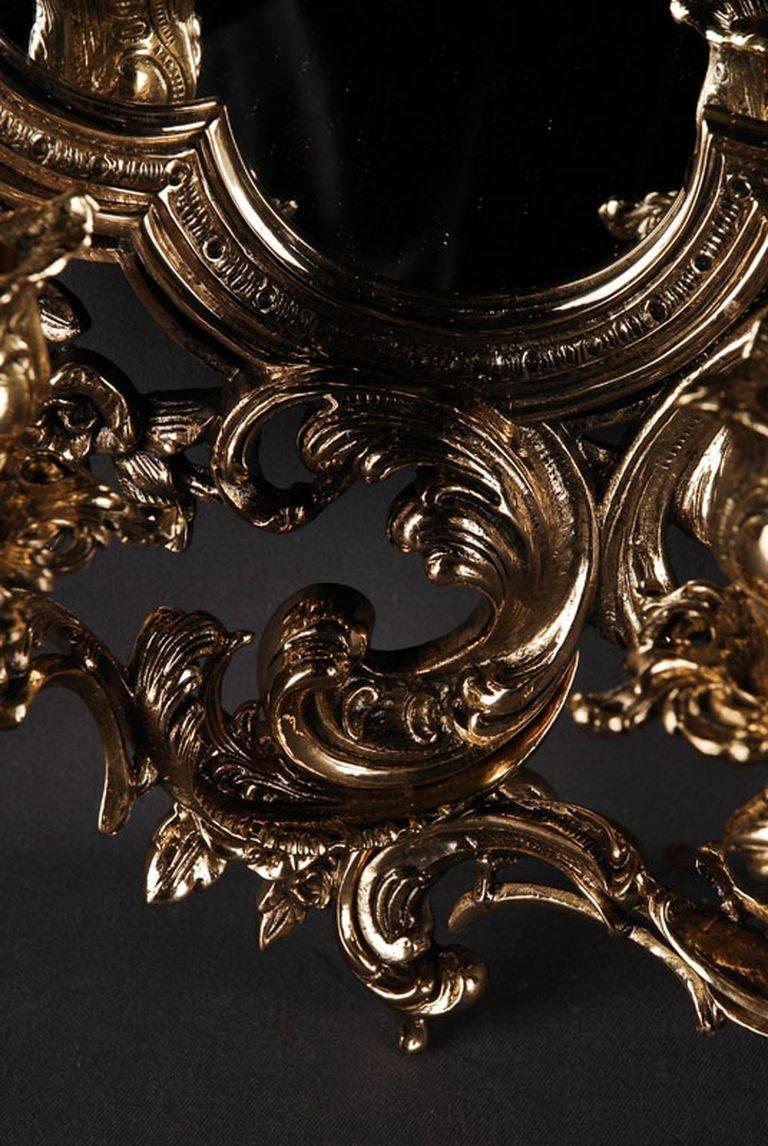 20th Century Rococo Style Wall Mirror with Candleholders at 1stDibs