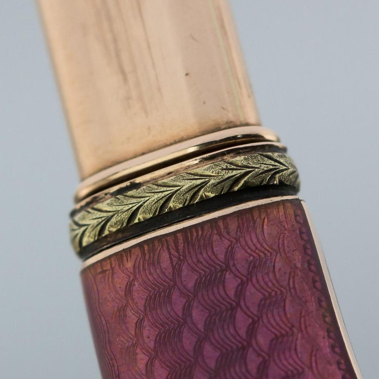 20th Century Russian Faberge Enamel on Gold Pencil and Letter Opener ...