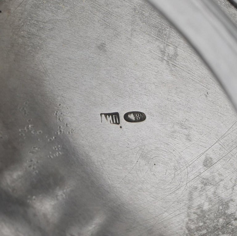 20th Century Russian Pan Slavic Solid Silver Punch Bowl and Ladle ...