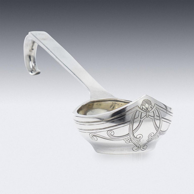 20th Century Russian Pan Slavic Solid Silver Punch Bowl and Ladle ...