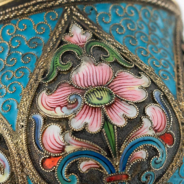 20th Century Russian Silver and Cloisonné Enamel Salt, circa 1910 at ...