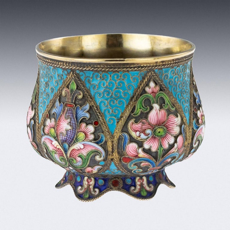 20th Century Russian Silver and Cloisonné Enamel Salt, circa 1910 at ...