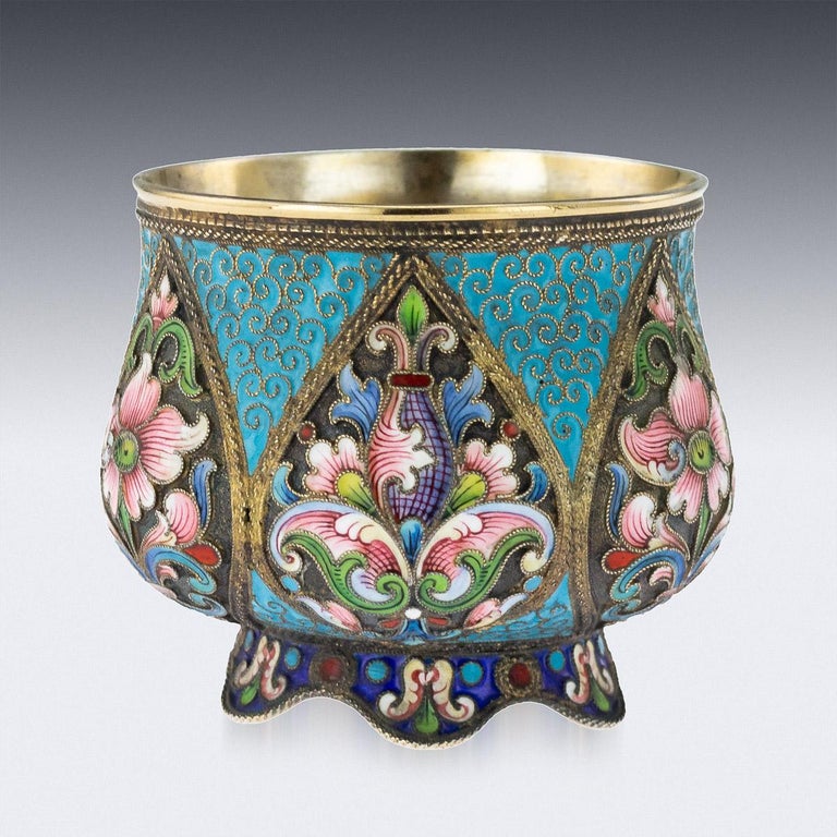 20th Century Russian Silver and Cloisonné Enamel Salt, circa 1910 at ...