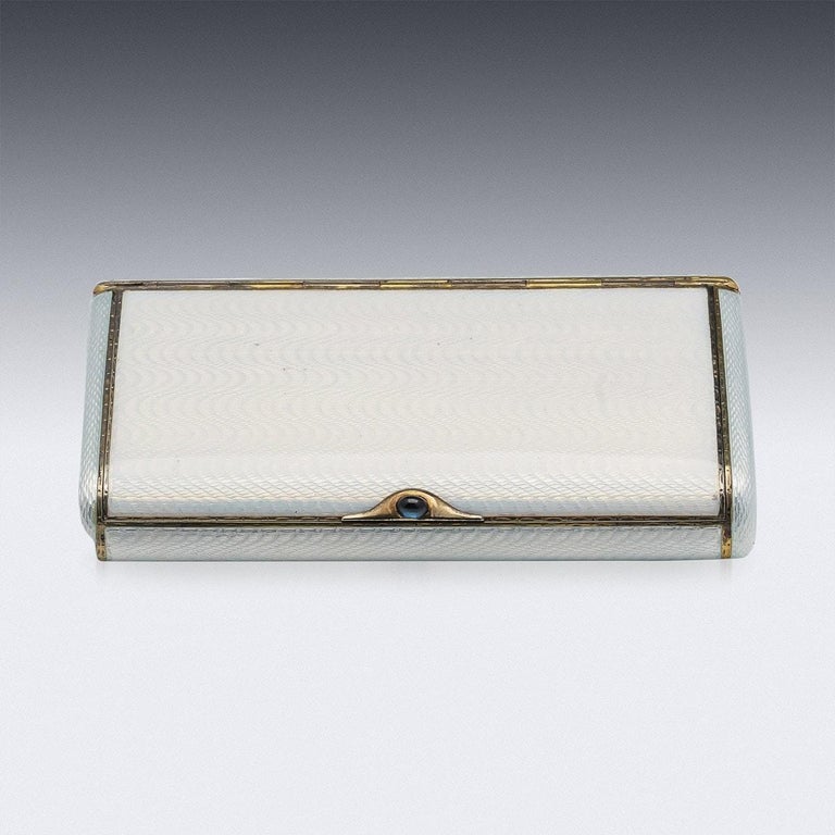 20th Century Russian Silver Gilt, Enamel and Sapphire Cigarette Case, c ...