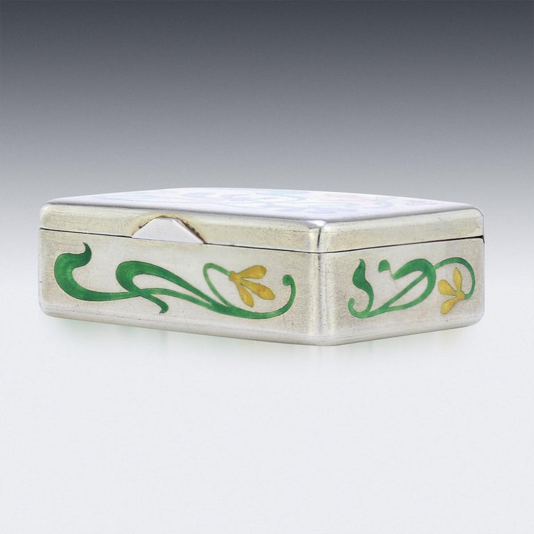 20th Century Russian Solid Silver and Enamel Pill Box, Ivan Khlebnikov ...