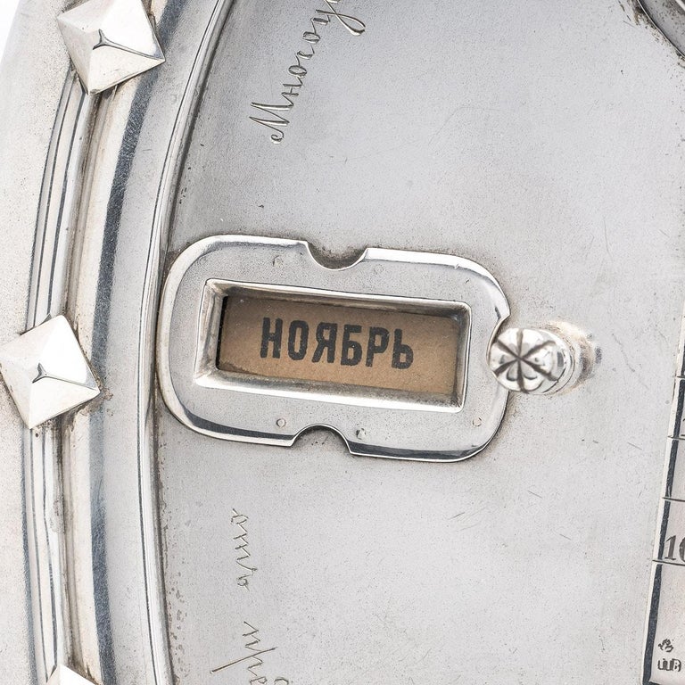 20th Century Russian Solid Silver Horse Shoe Shaped Calendar, Moscow ...