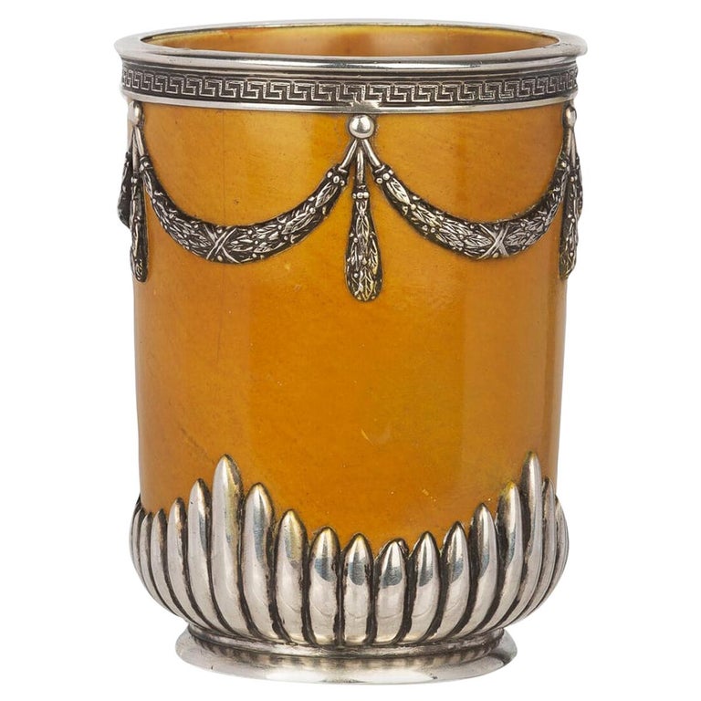 20th Century Russian Solid Silver and Porcelain Vase, Grachev Brothers ...