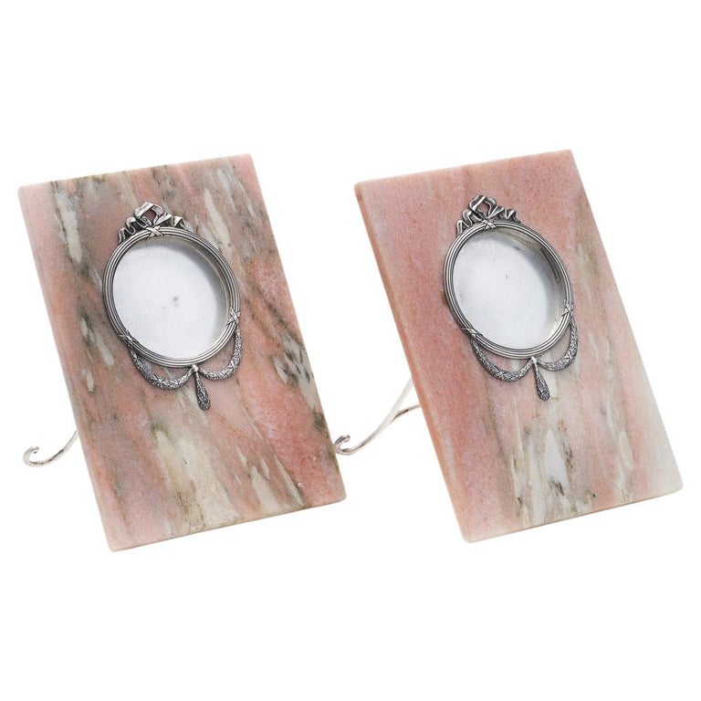 20th Century Russian Solid Silver and Radonite Frames, Grachev Brothers ...